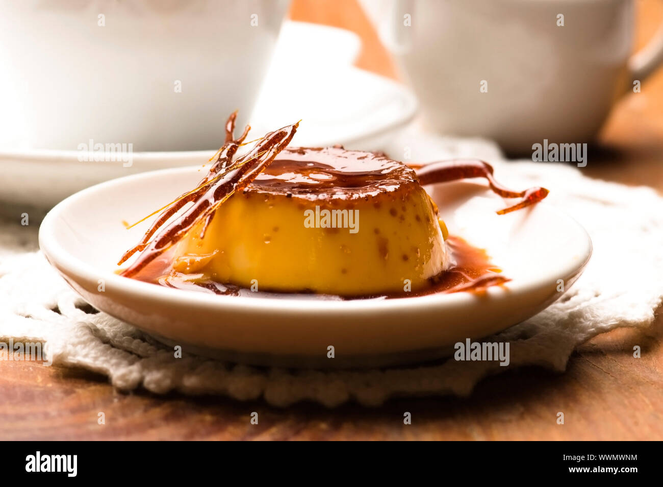 Delicious creme caramel dessert Stock Photo - Alamy