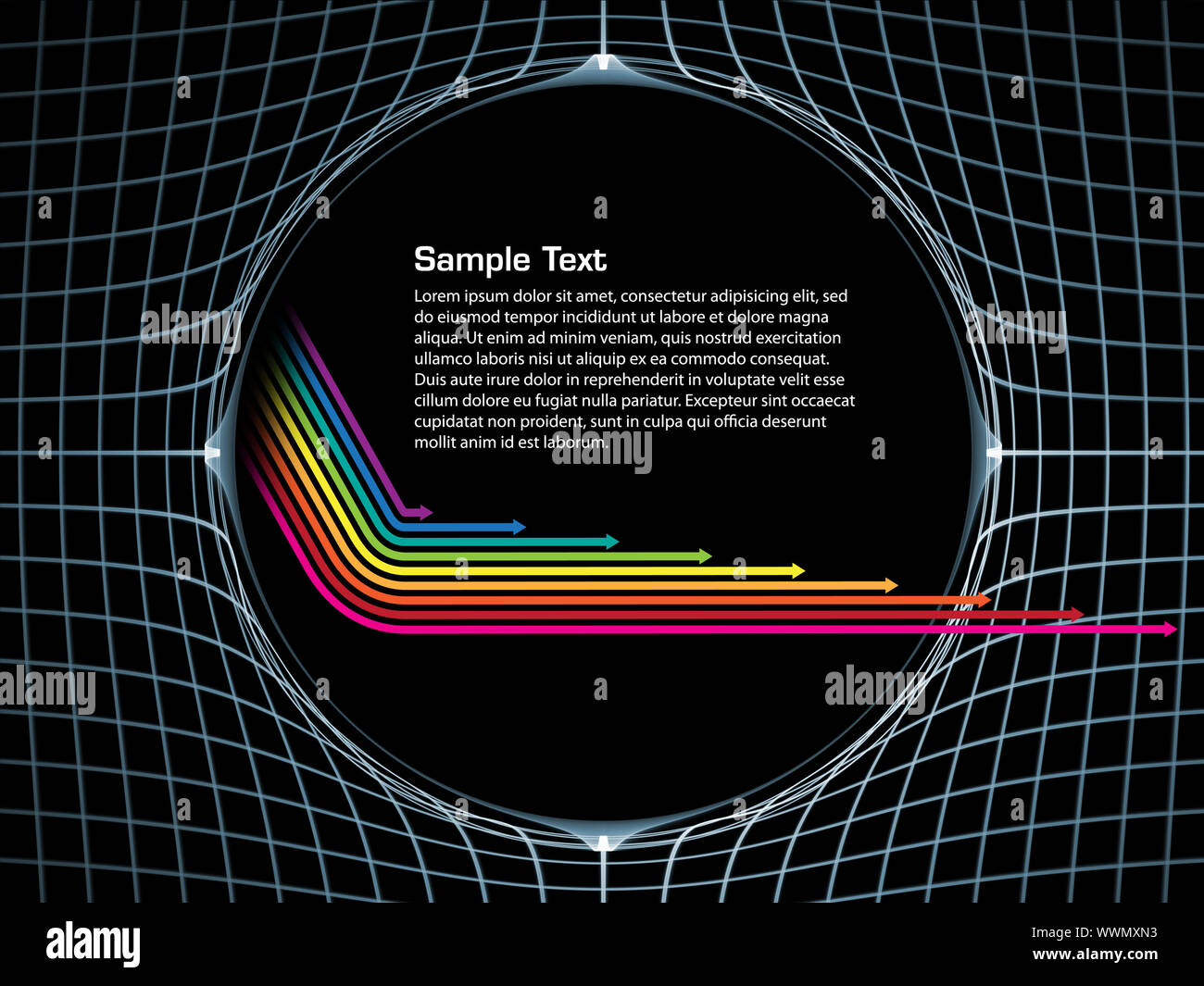 Background of fractal grid and arrows suitable as a backdrop for ...