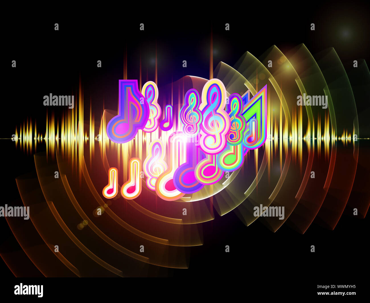 Sound wave background suitable as a backdrop for music, technology and ...