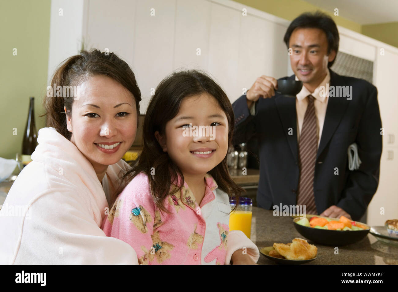Family Eating Breakfast Together Stock Photo - Alamy