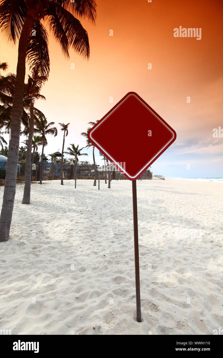 desert sign in sand under palm Stock Photo - Alamy