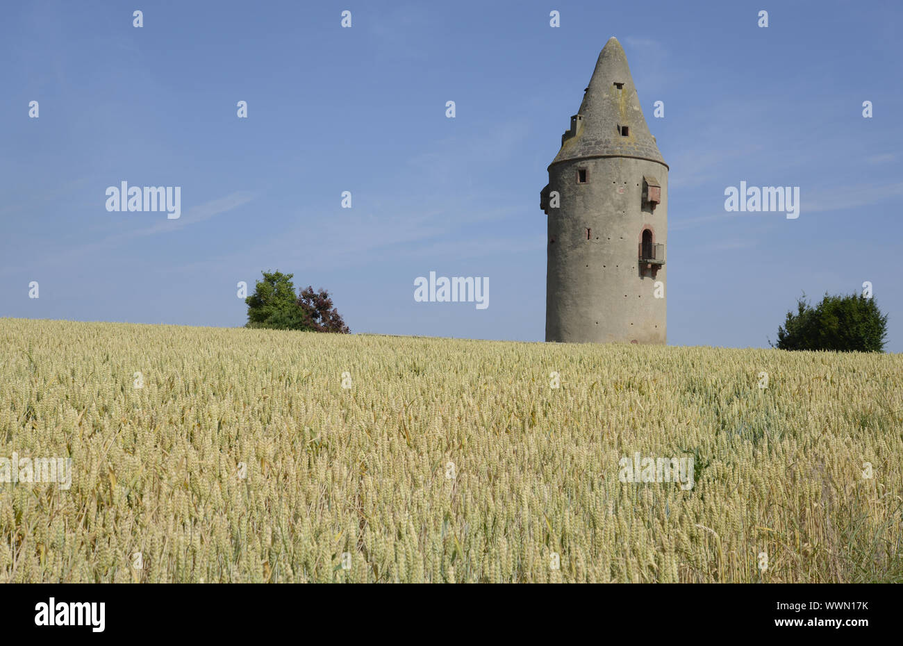 Waiting tower near Schaafheim Stock Photo - Alamy