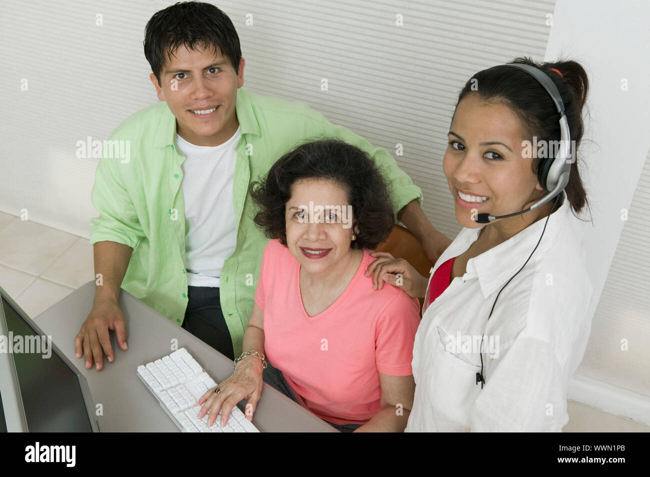 People at Computer Stock Photo - Alamy