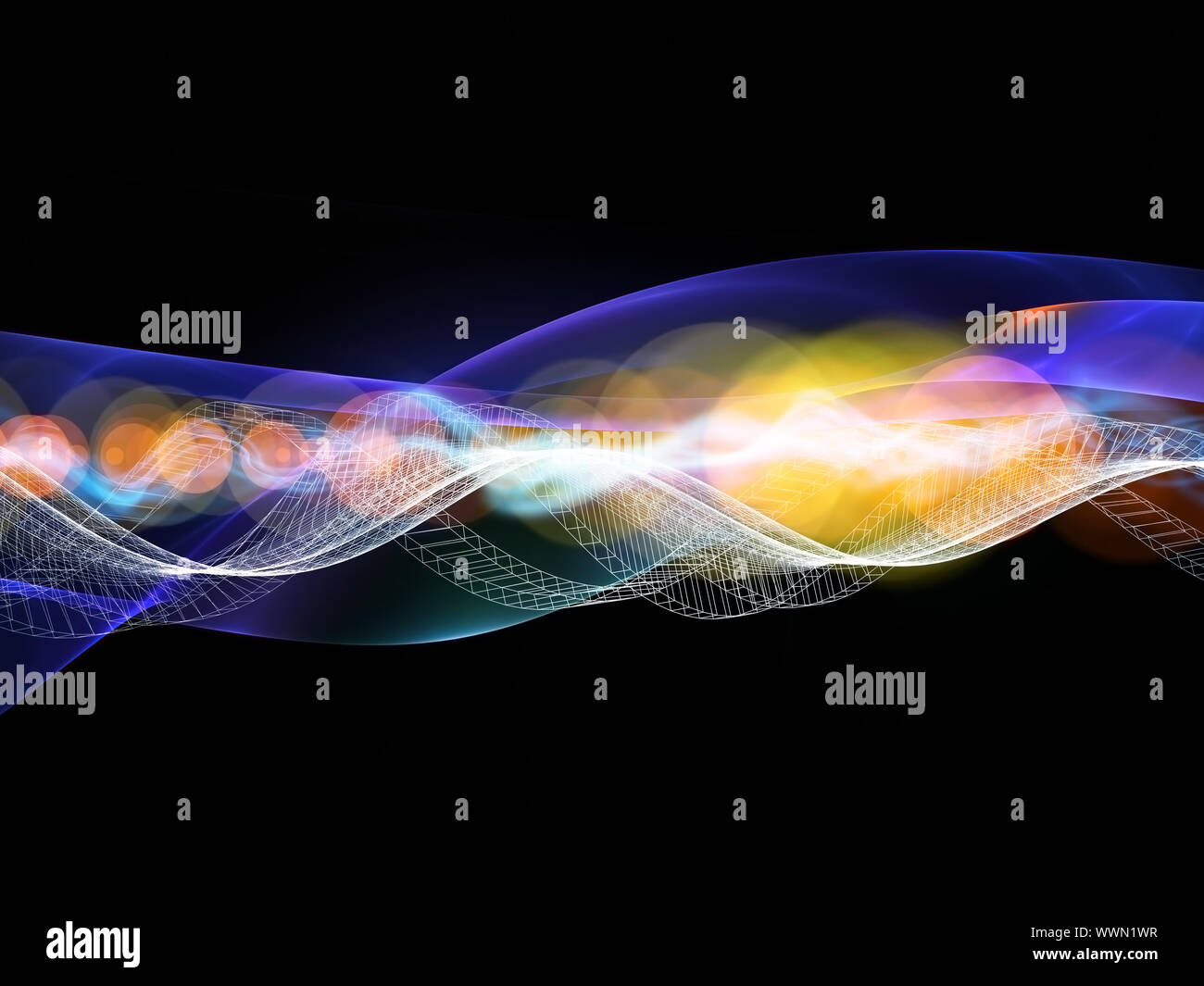 Interplay of oscillating sine wave patterns and lights suitable as ...