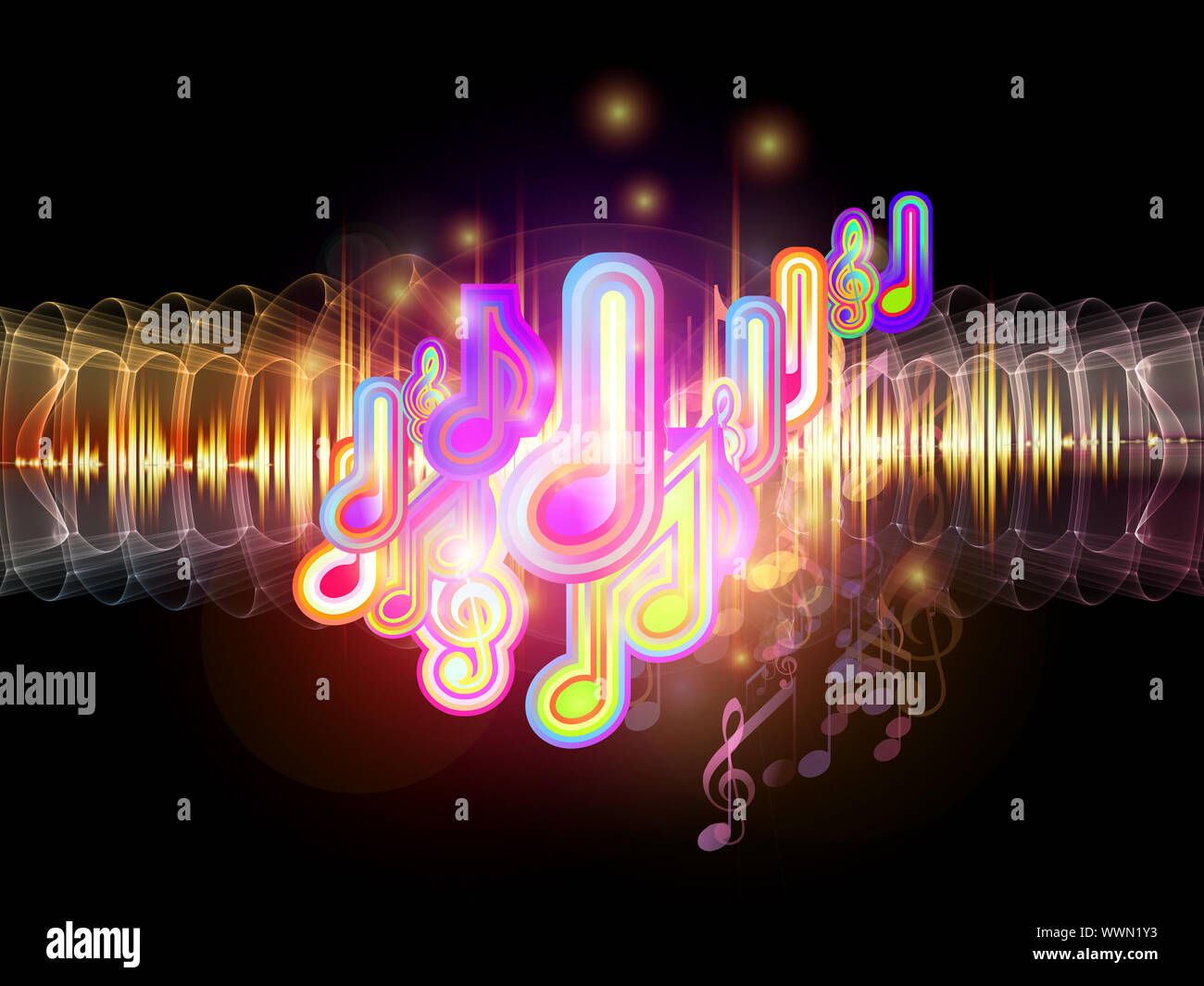 Sound wave background suitable as a backdrop for music, technology and ...