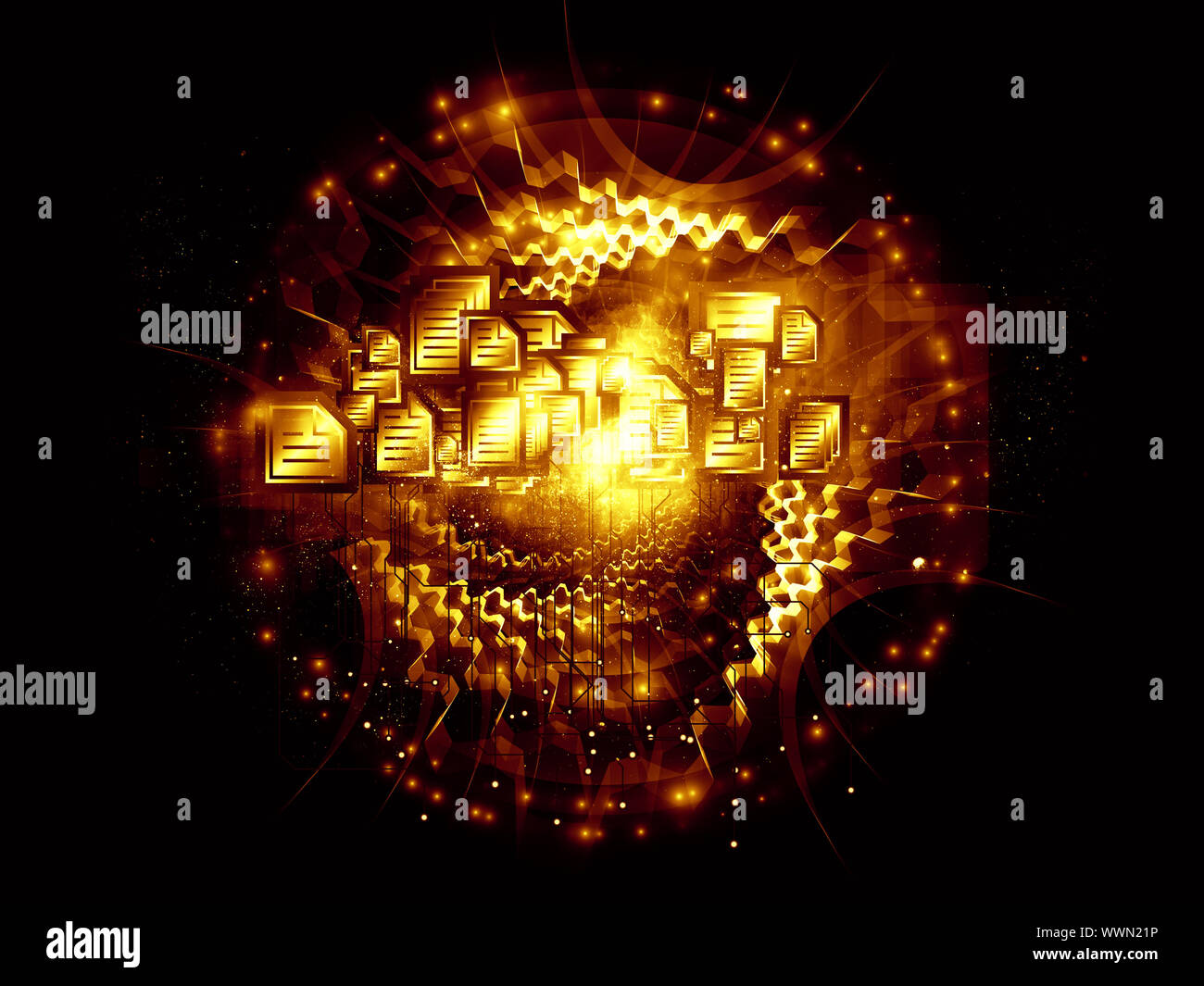 Artistic background for use with projects on document processing ...