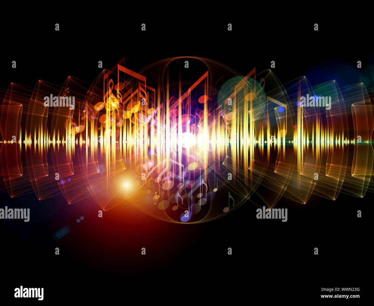 Sound wave background suitable as a backdrop for music, technology and ...