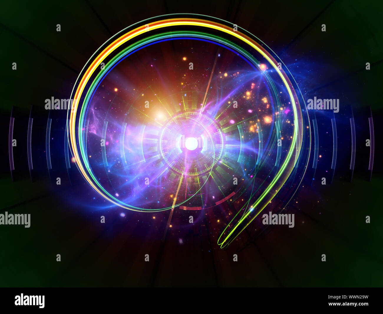 Arrangement of radial and circular geometric forms, dynamic shapes and ...