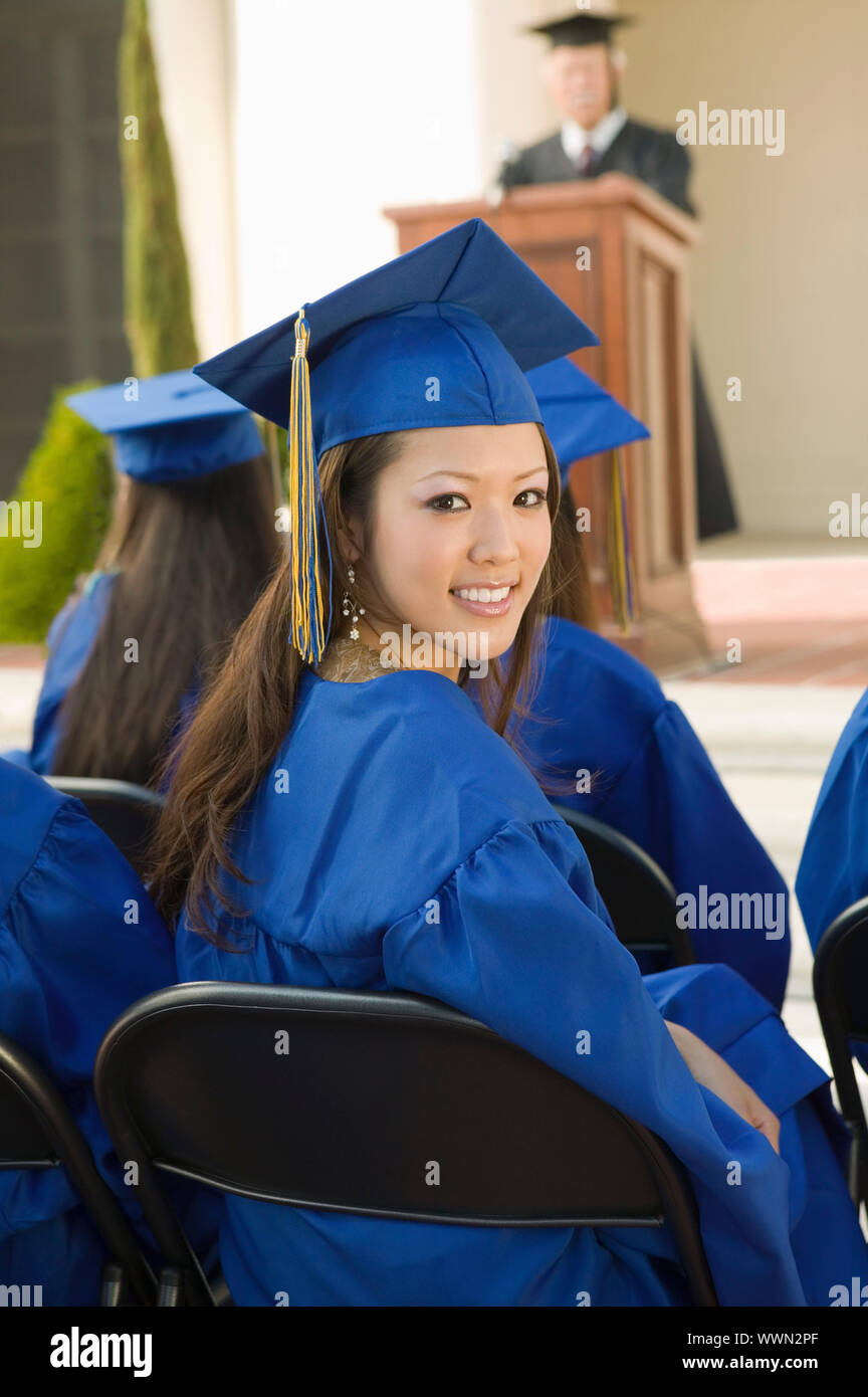 Graduate Looking Back Stock Photo - Alamy