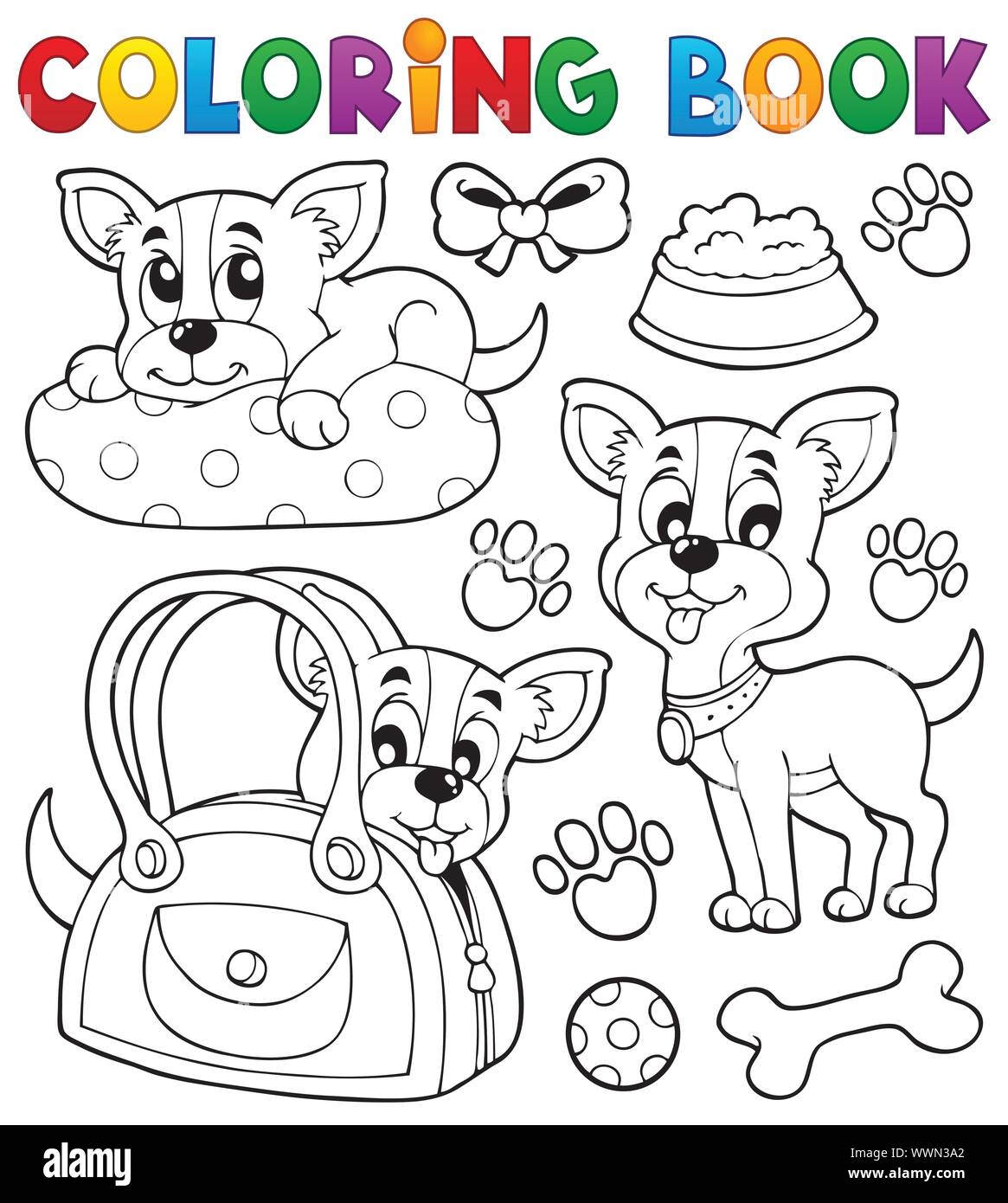 Coloring book dog theme 8 Stock Vector Image & Art - Alamy