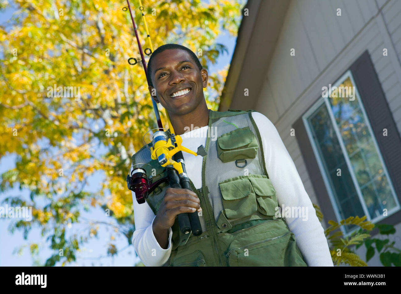 Man Excited to Go Fishing Stock Photo - Alamy