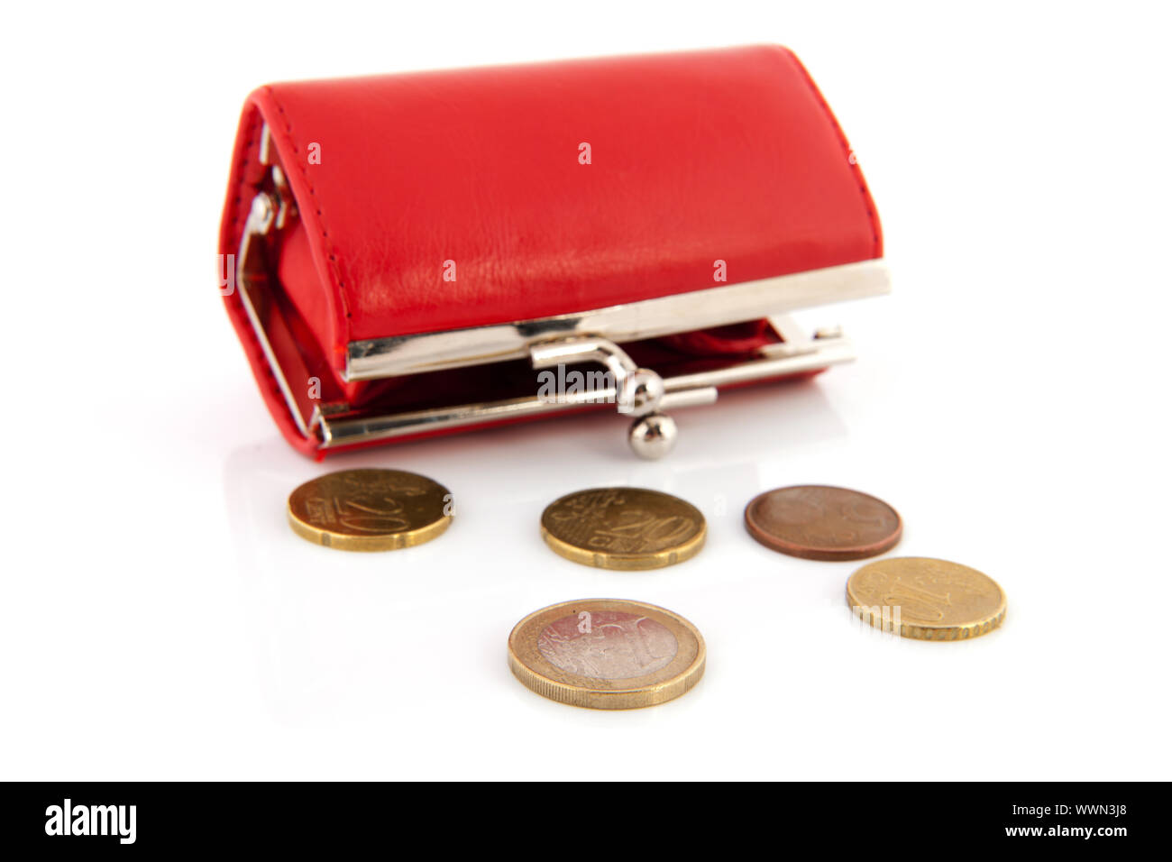 Red leather purse euro Cut Out Stock Images & Pictures - Alamy