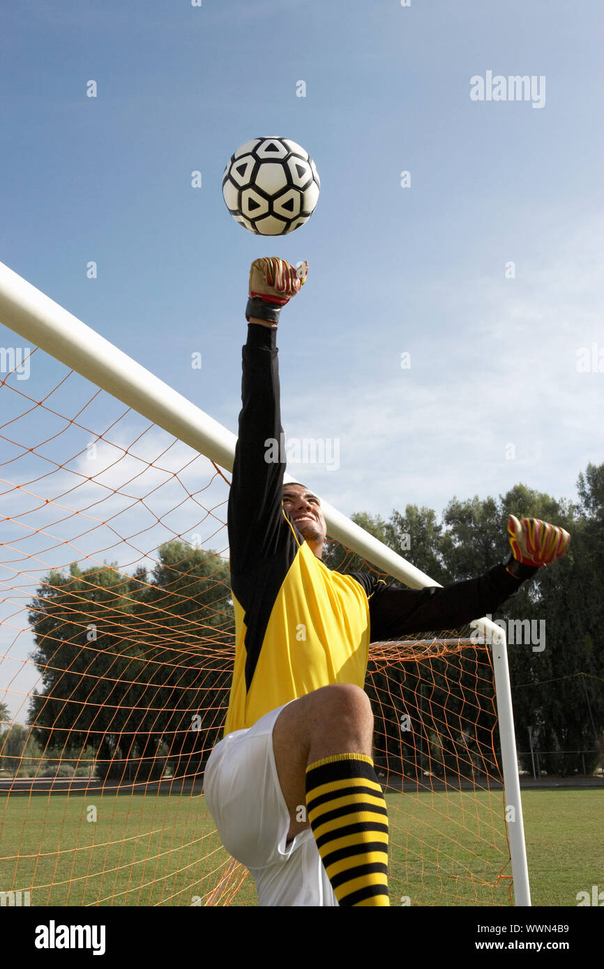 Soccer Goalie Making a Save Stock Photo - Alamy