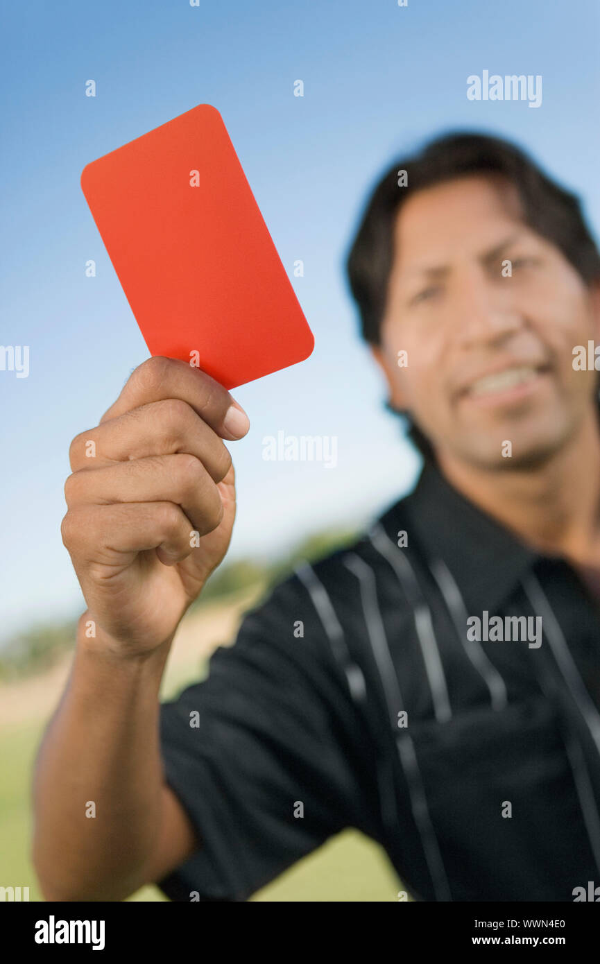 Referee Showing Red Card Stock Photo - Alamy