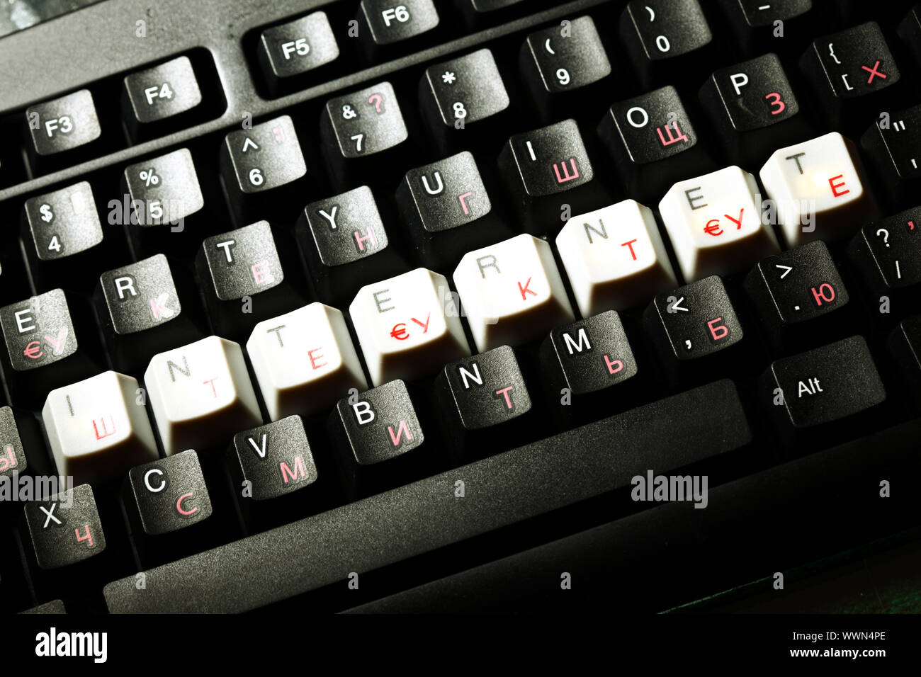 keyboard internet key macro close up Stock Photo - Alamy