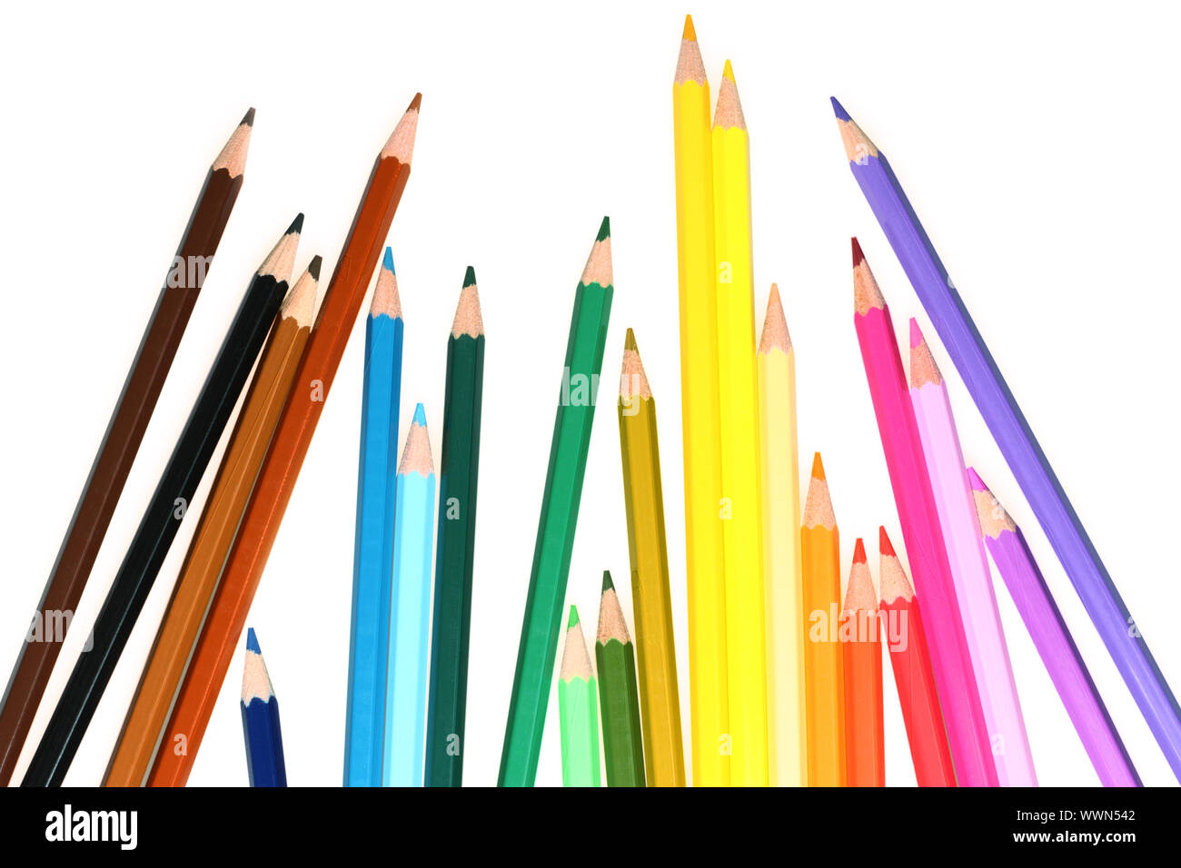 Colorful crayons isolated over white Stock Photo - Alamy
