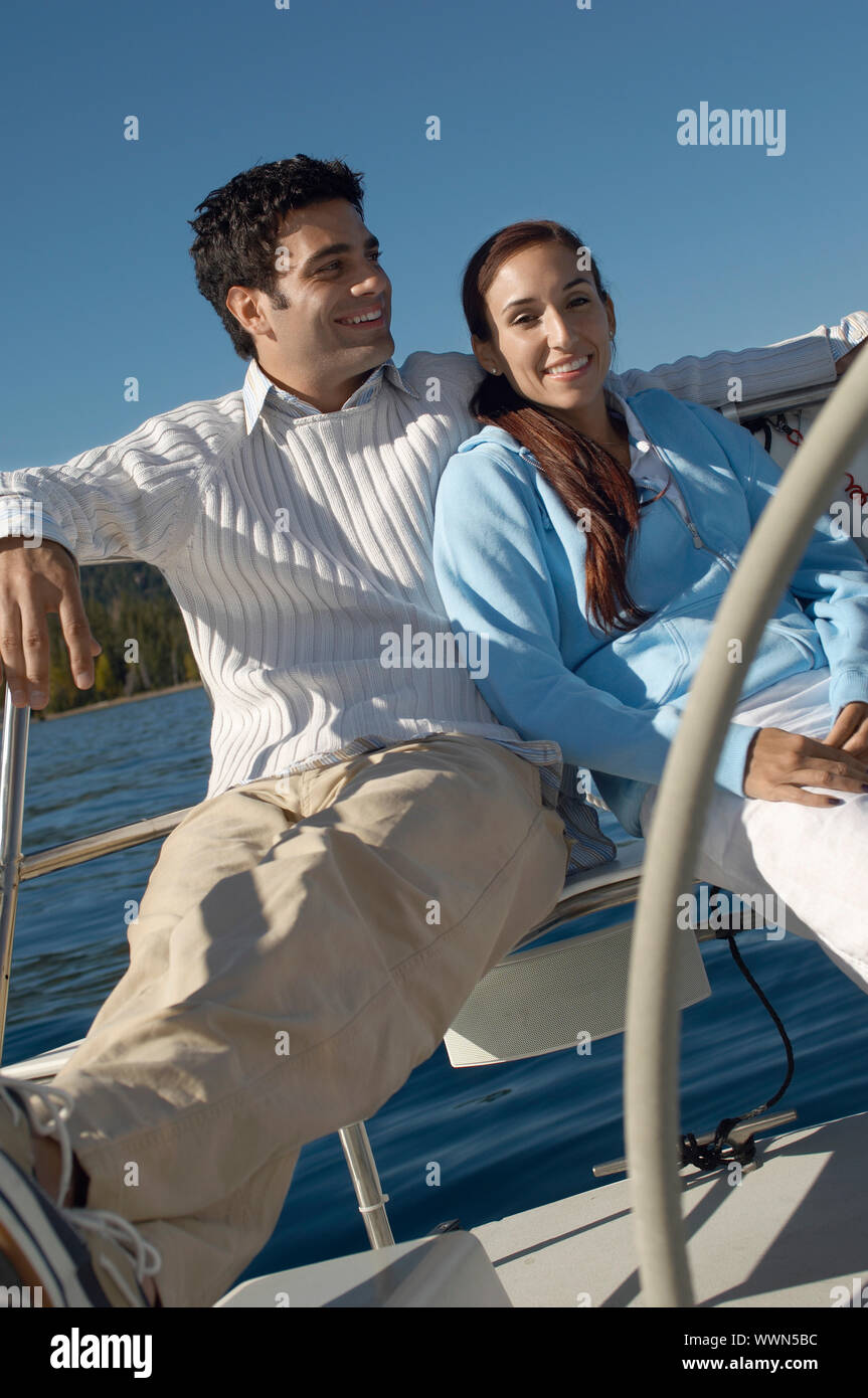 Couple Sailing Together Stock Photo - Alamy