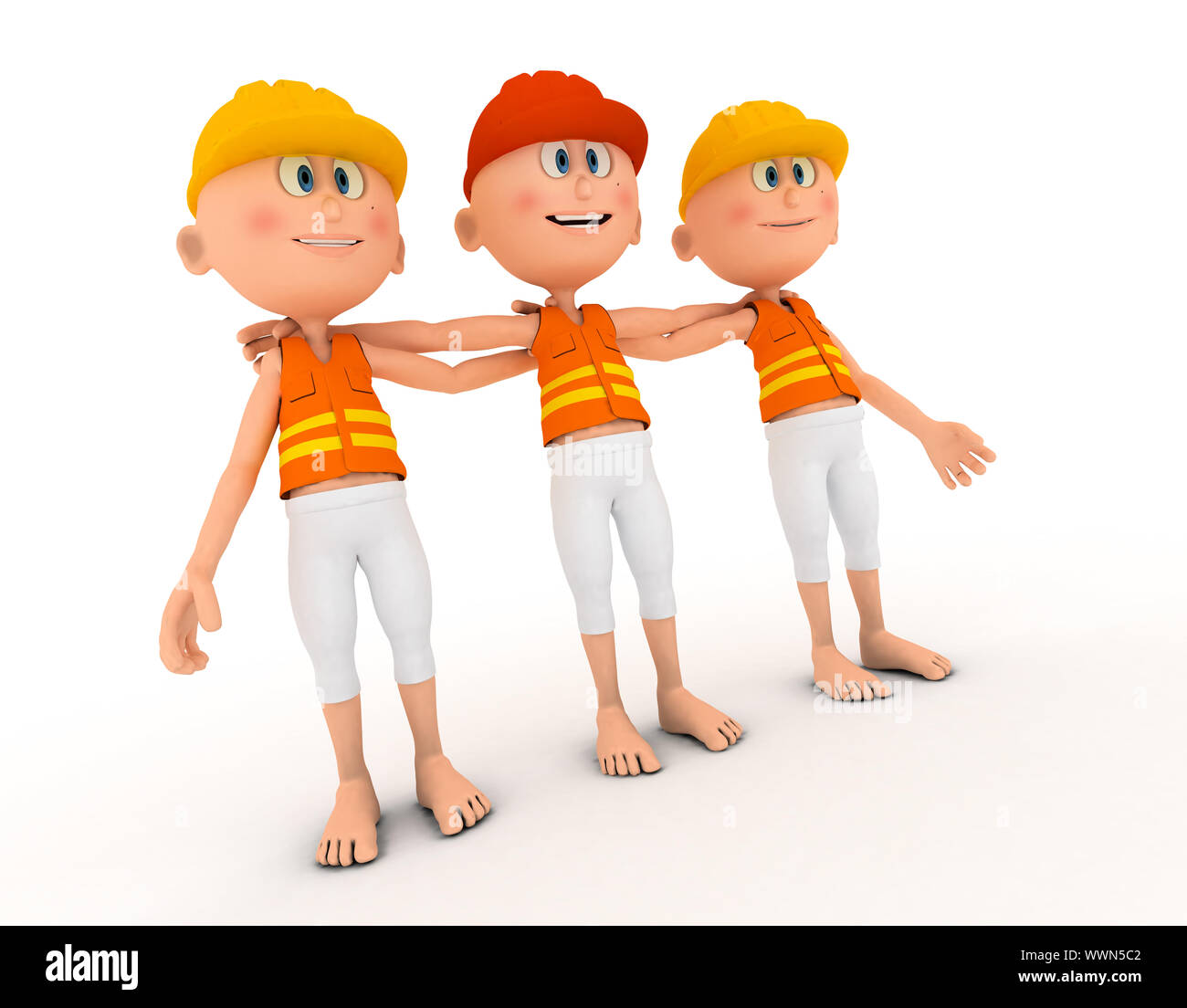 Toon builders team together. On white Stock Photo - Alamy