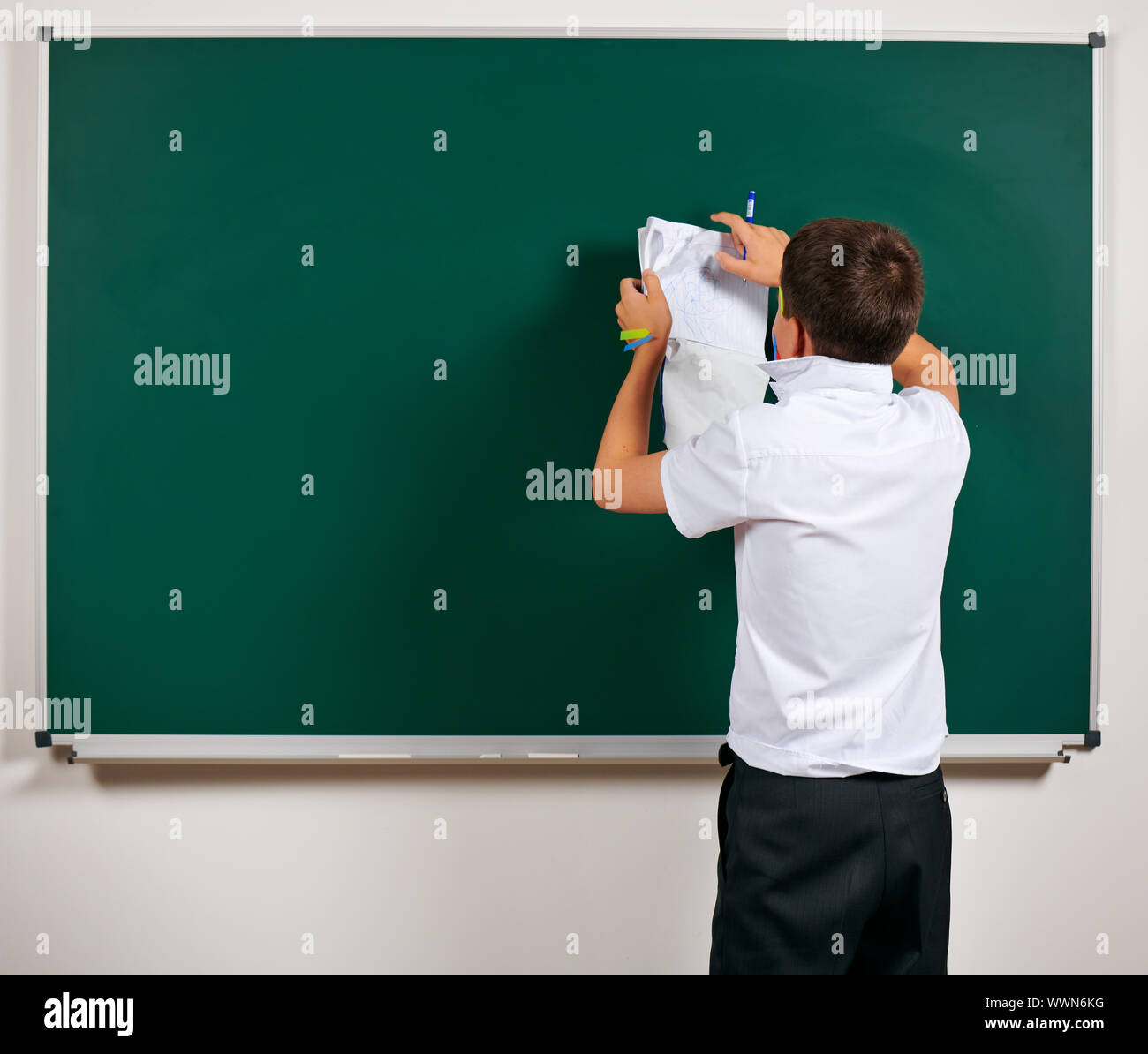 Portrait of funny pupil. School boy very emotional, having fun and very ...