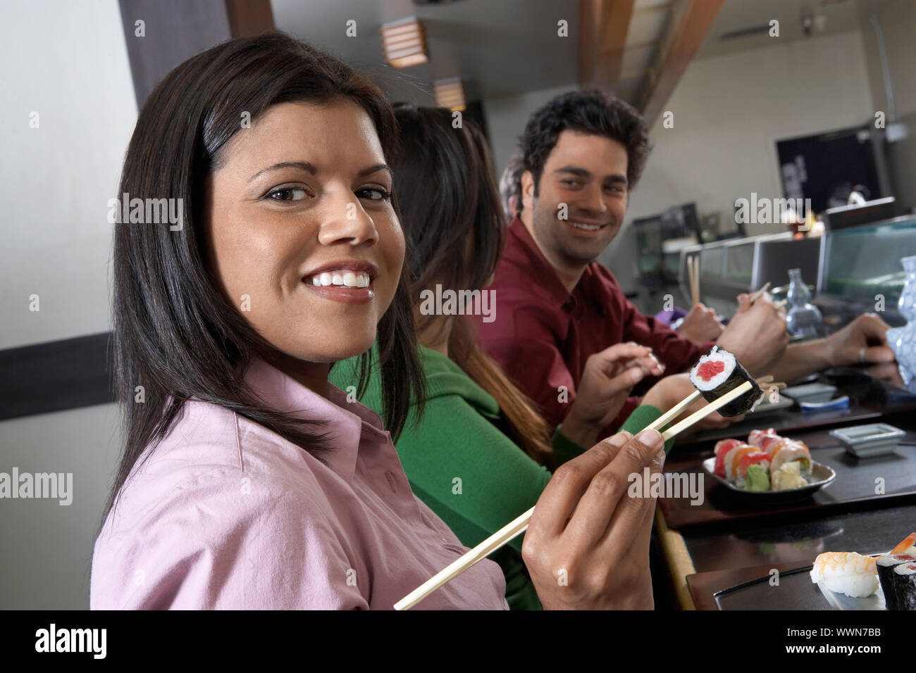 Friends Dining Out Together Stock Photo - Alamy