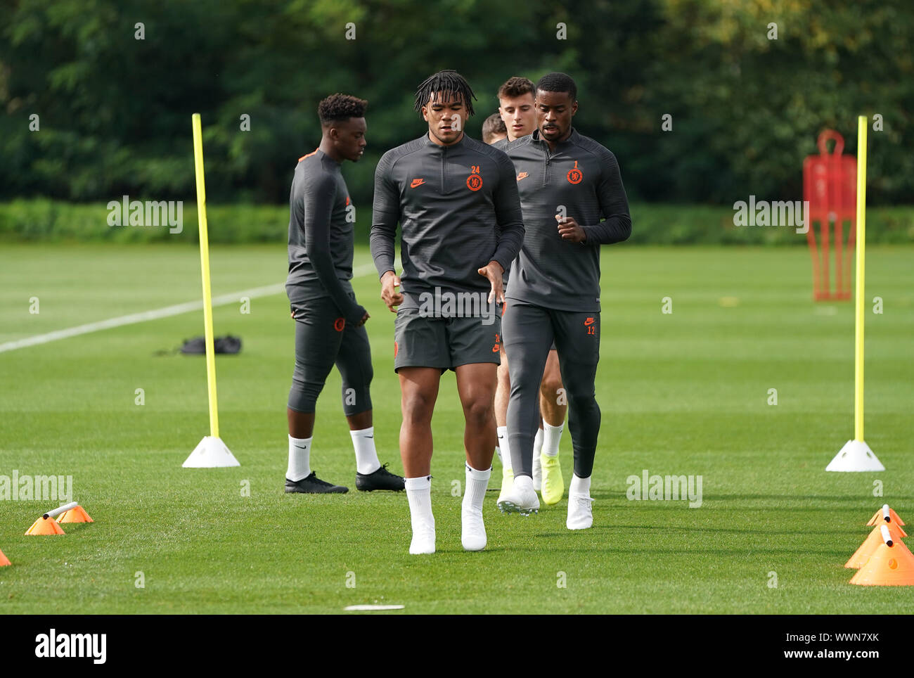 Reece James during a training session at Cobham Training Ground, London ...