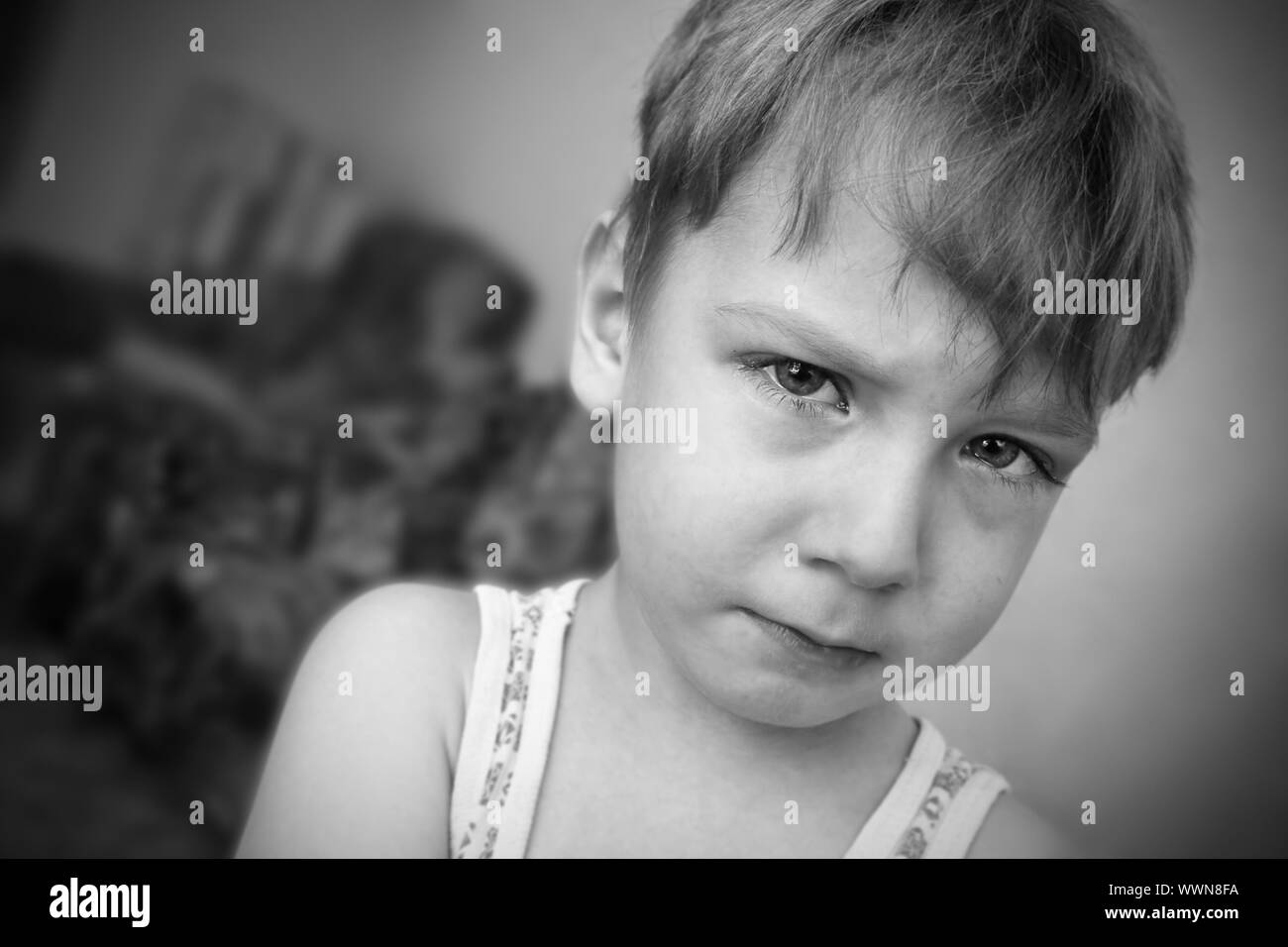 portrait of a sad boy Stock Photo - Alamy
