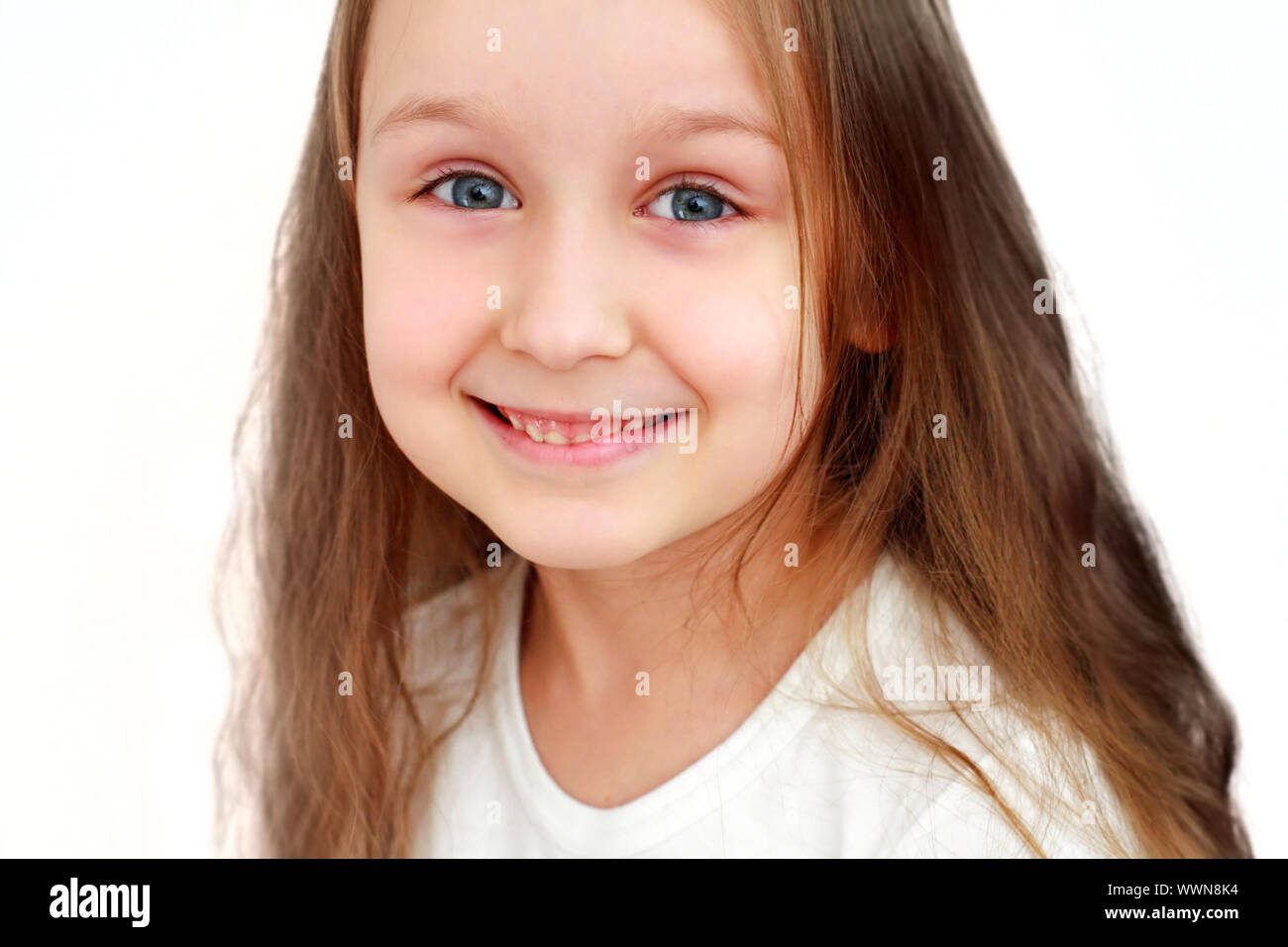 beautiful girl portrait on white background Stock Photo - Alamy