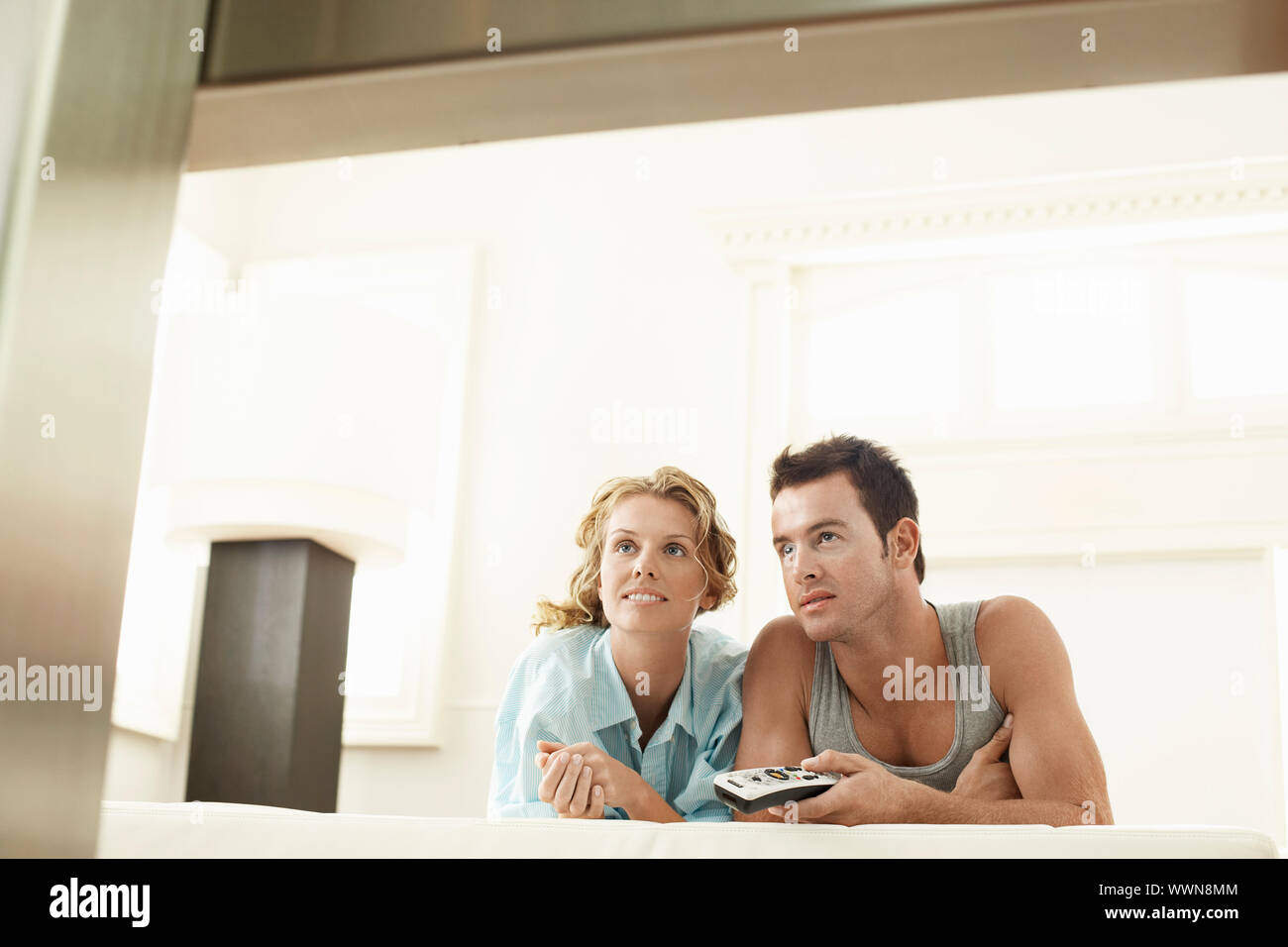 Couple Watching Television Together Stock Photo - Alamy