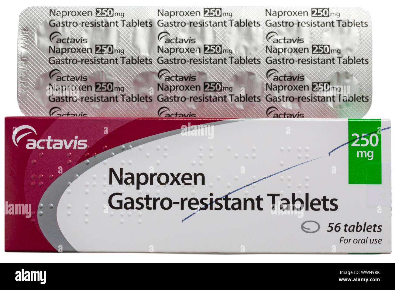Pack of Naproxen Gastro-resistant Tablets by actavis for oral use with ...