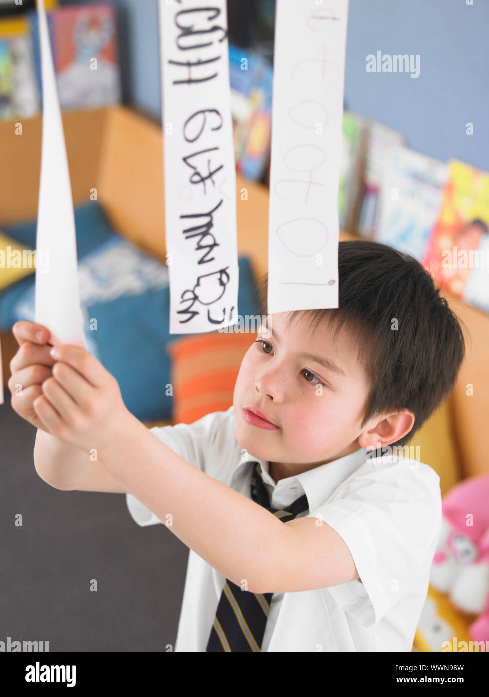 Boy Learning the Alphabet Stock Photo - Alamy