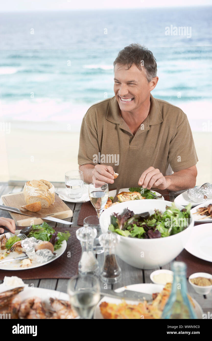 Man Eating Dinner Stock Photo - Alamy