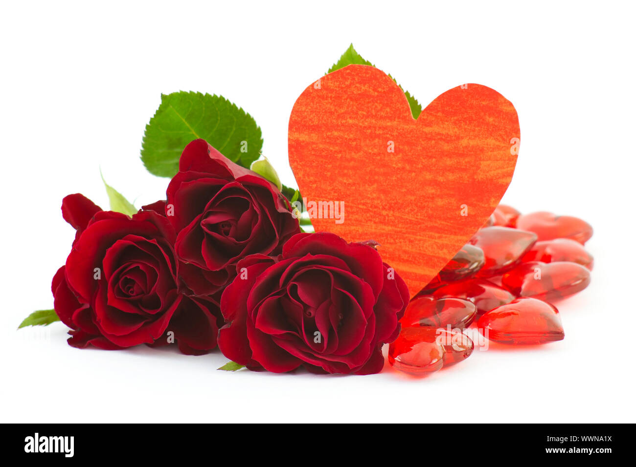 red roses and hearts Stock Photo - Alamy