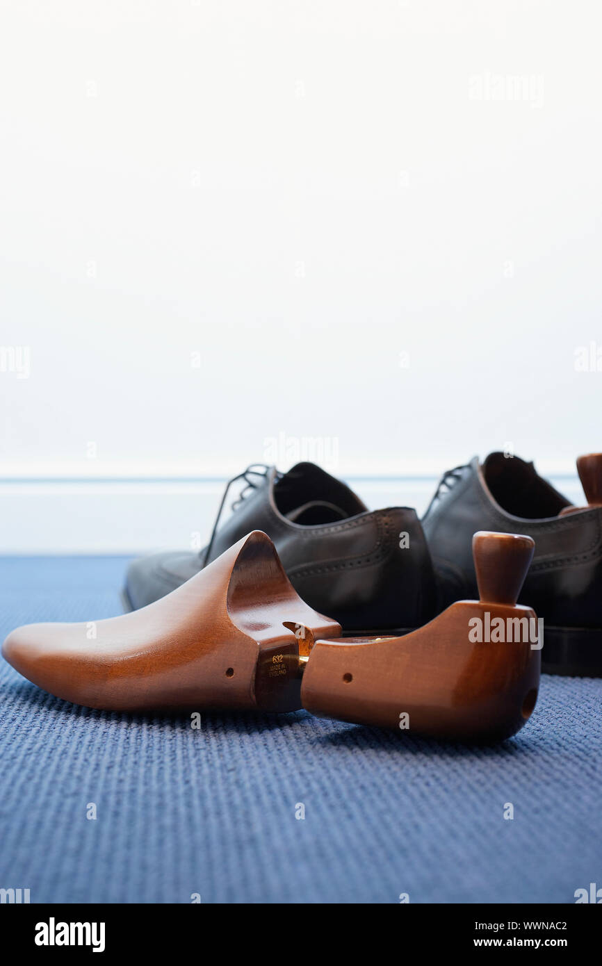 Wingtips with Shoe Tree Stock Photo - Alamy
