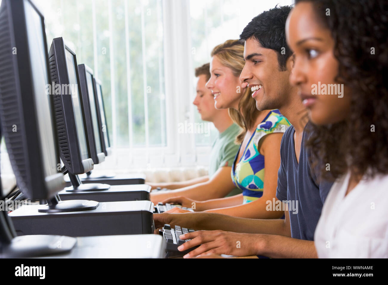 College students in a computer lab Stock Photo - Alamy