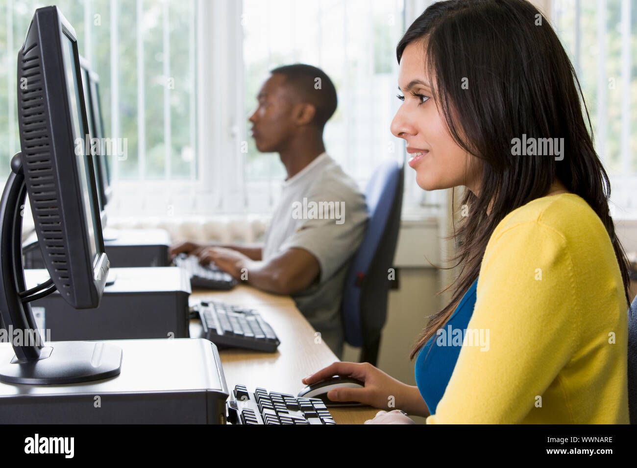 College students in a computer lab Stock Photo - Alamy