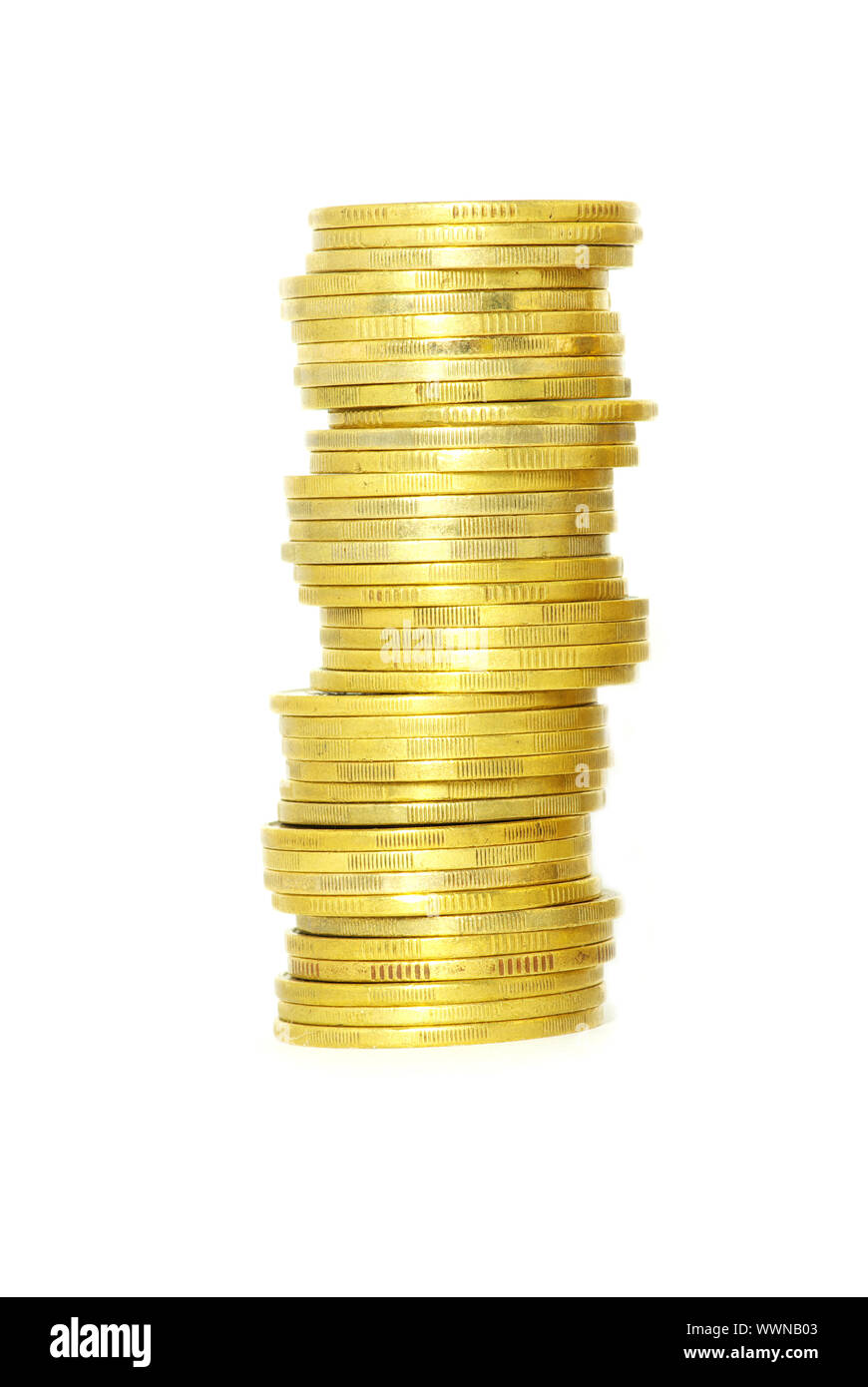 Coin pile isolated on white background Stock Photo - Alamy