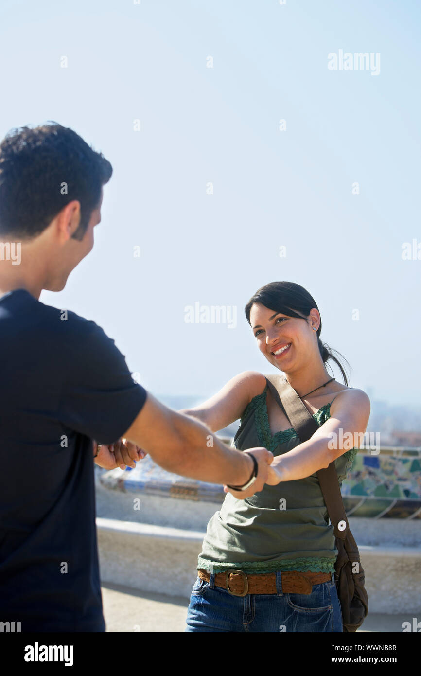 Couple in love joining hands hi-res stock photography and images - Alamy