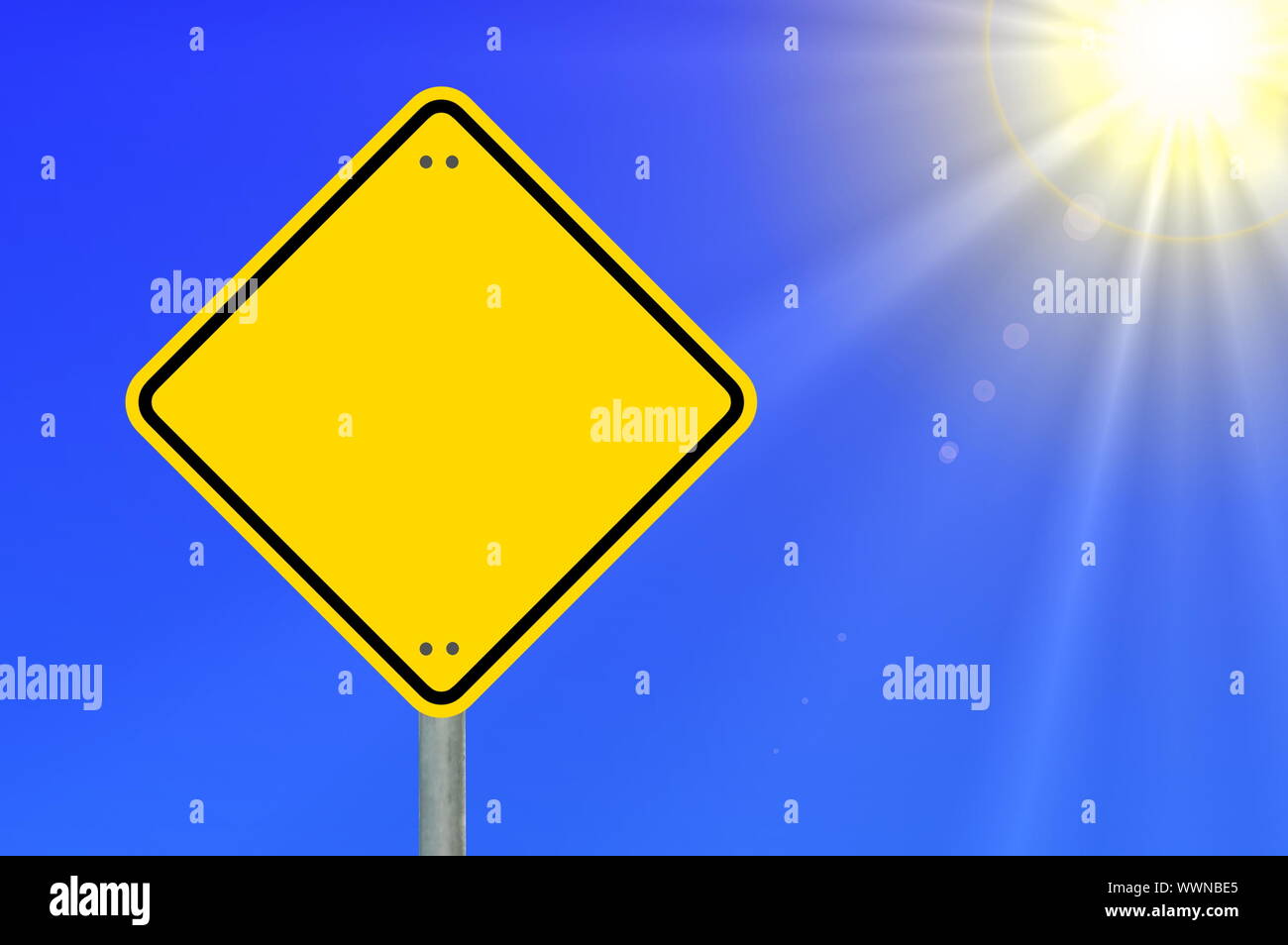blank and empty yellow road sign with copyspace Stock Photo - Alamy