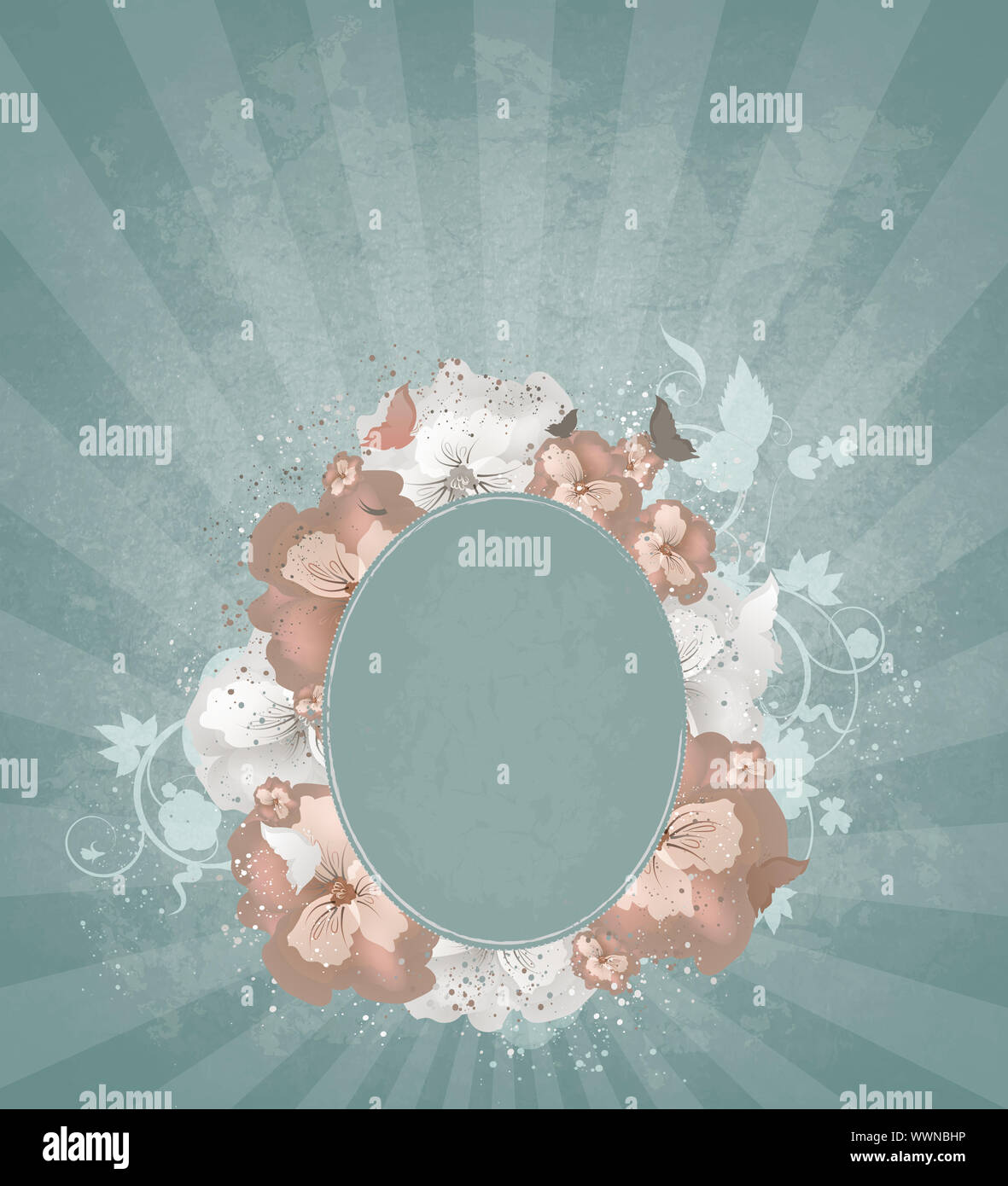 Vintage Floral Frame Stock Photo - Alamy