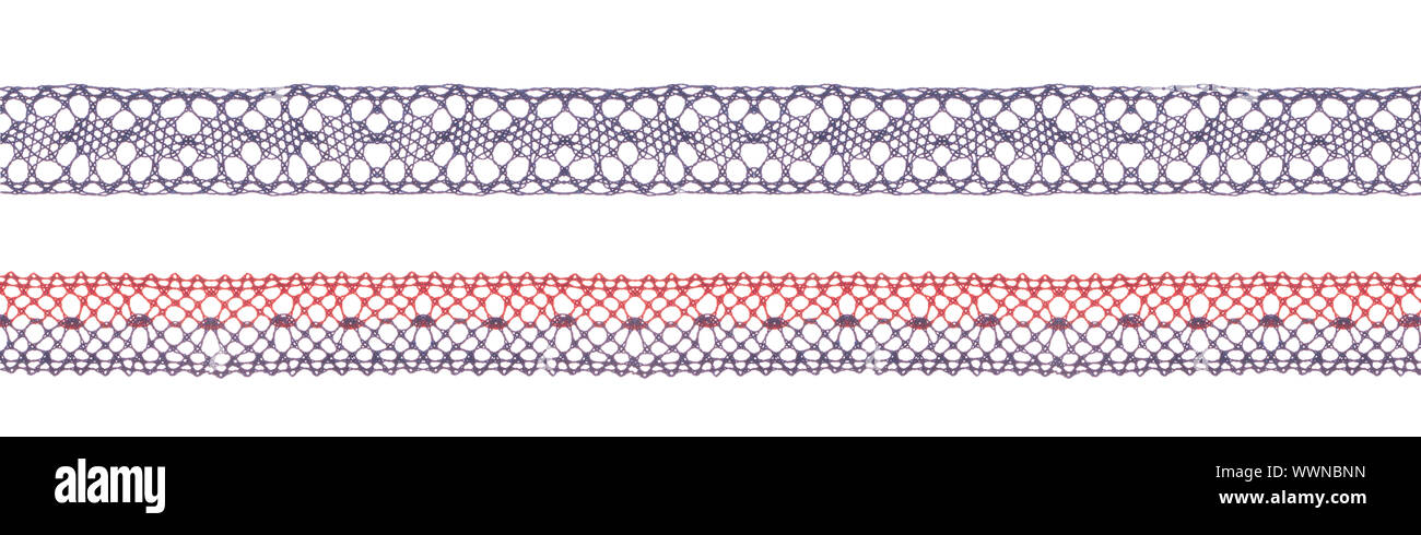 Color lace ribbons isolated view Stock Photo - Alamy
