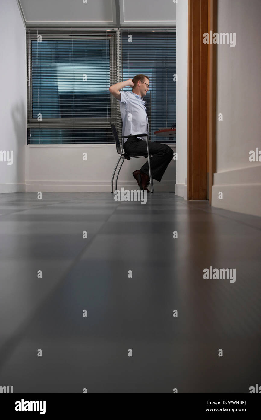 Office Worker Using Computer Stock Photo - Alamy