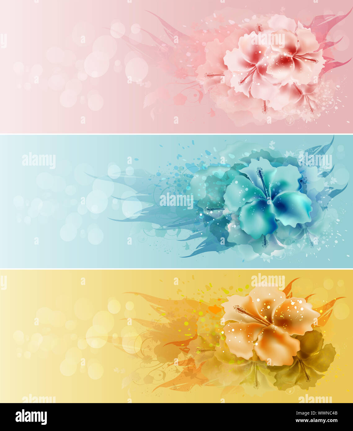 Set Of Floral Design Stock Photo - Alamy