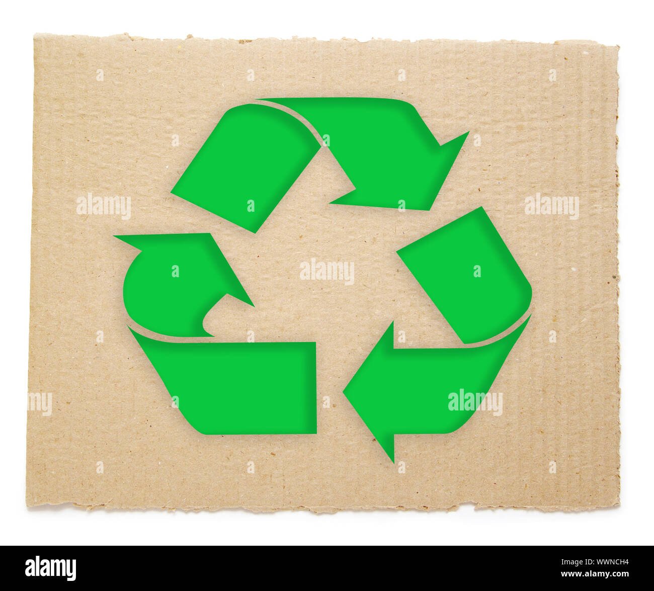 Recycling symbol on a cardboard texture Stock Photo - Alamy