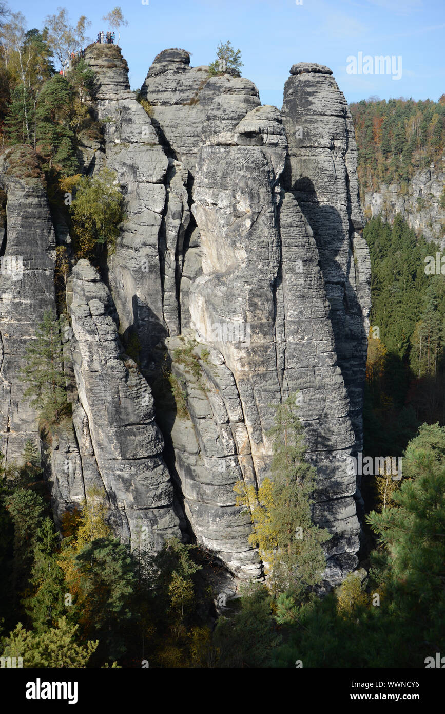 Viewpoint at the Bastei Stock Photo - Alamy