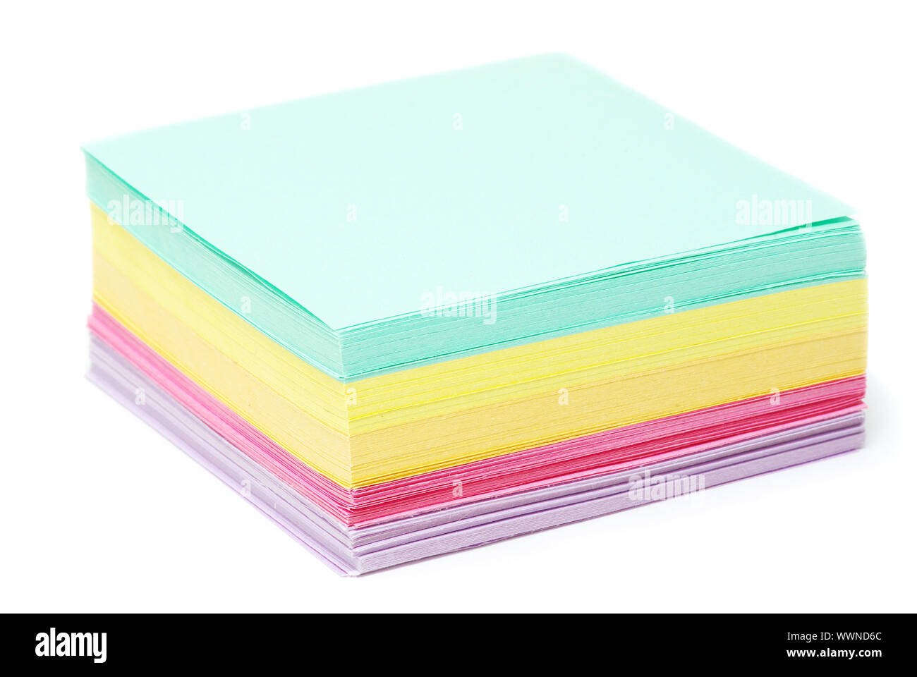 Batch of assorted color paper over white background Stock Photo - Alamy