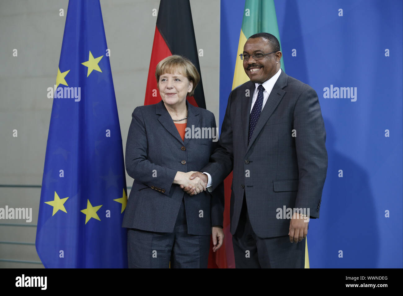 PM Hailemariam of Ethiopia and Merkel of German at joint press in ...