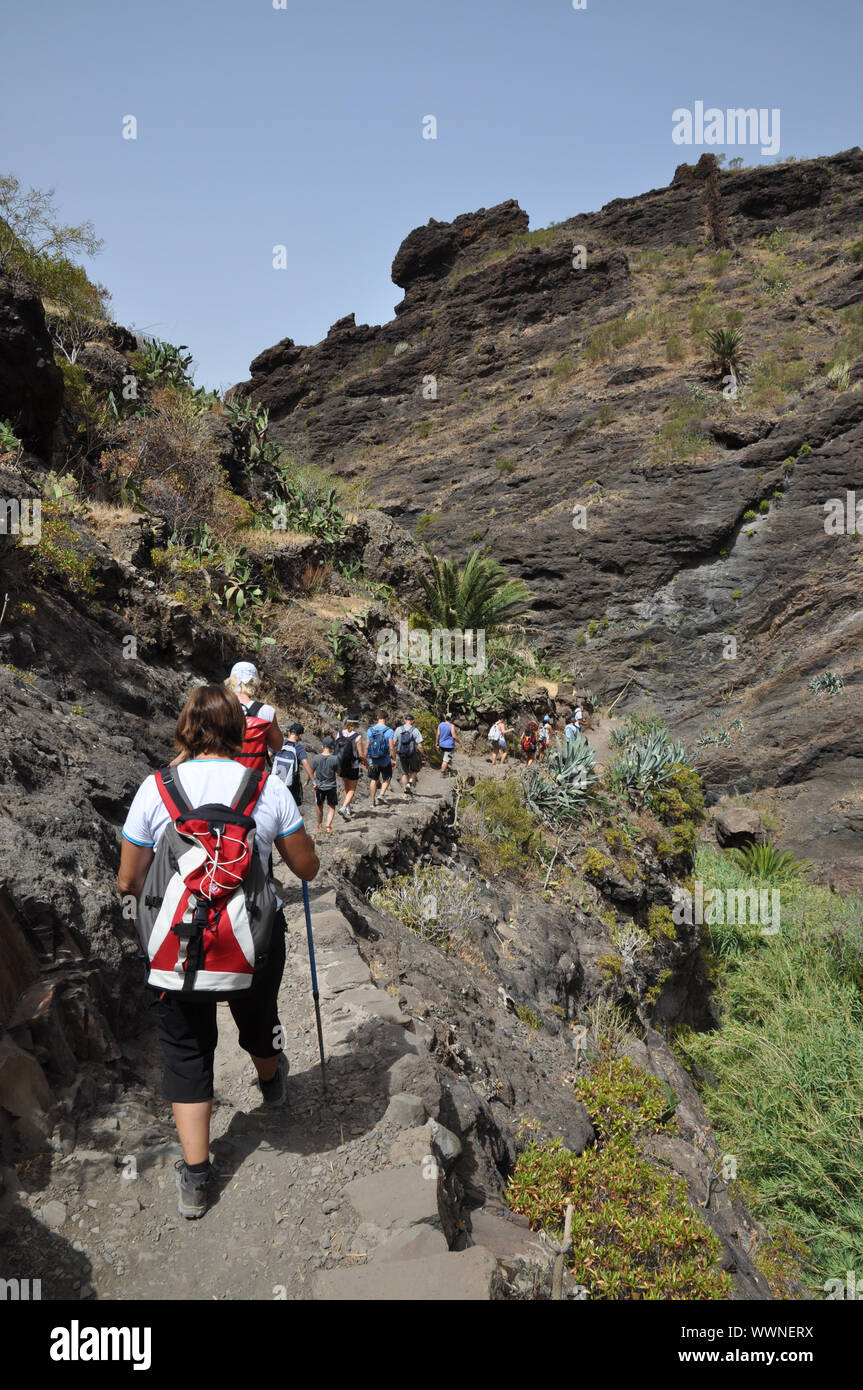 Hiking in the Masca Gorge, Tenerife Stock Photo - Alamy