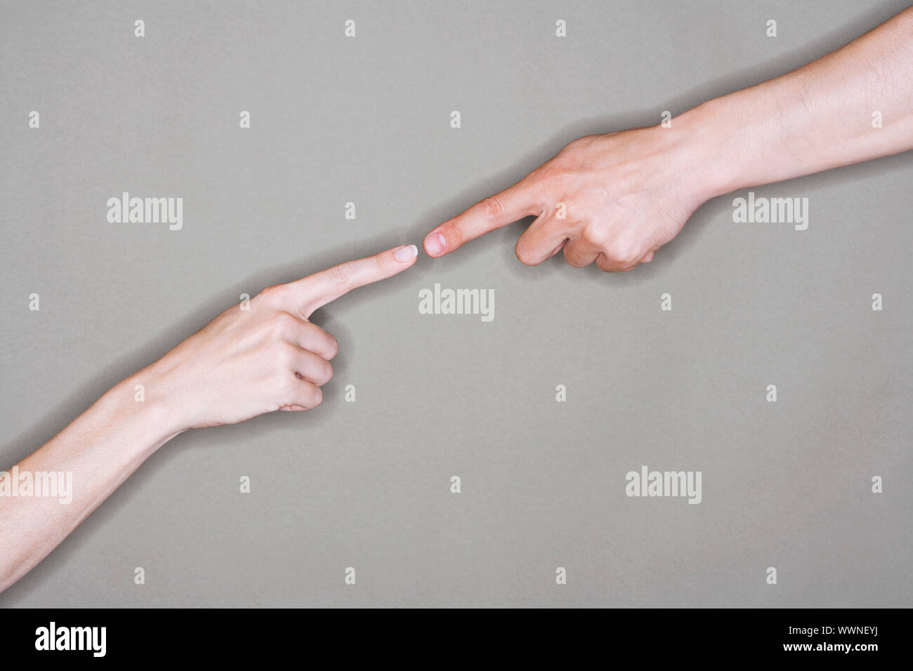 Male and Female Fingers Touching Stock Photo - Alamy
