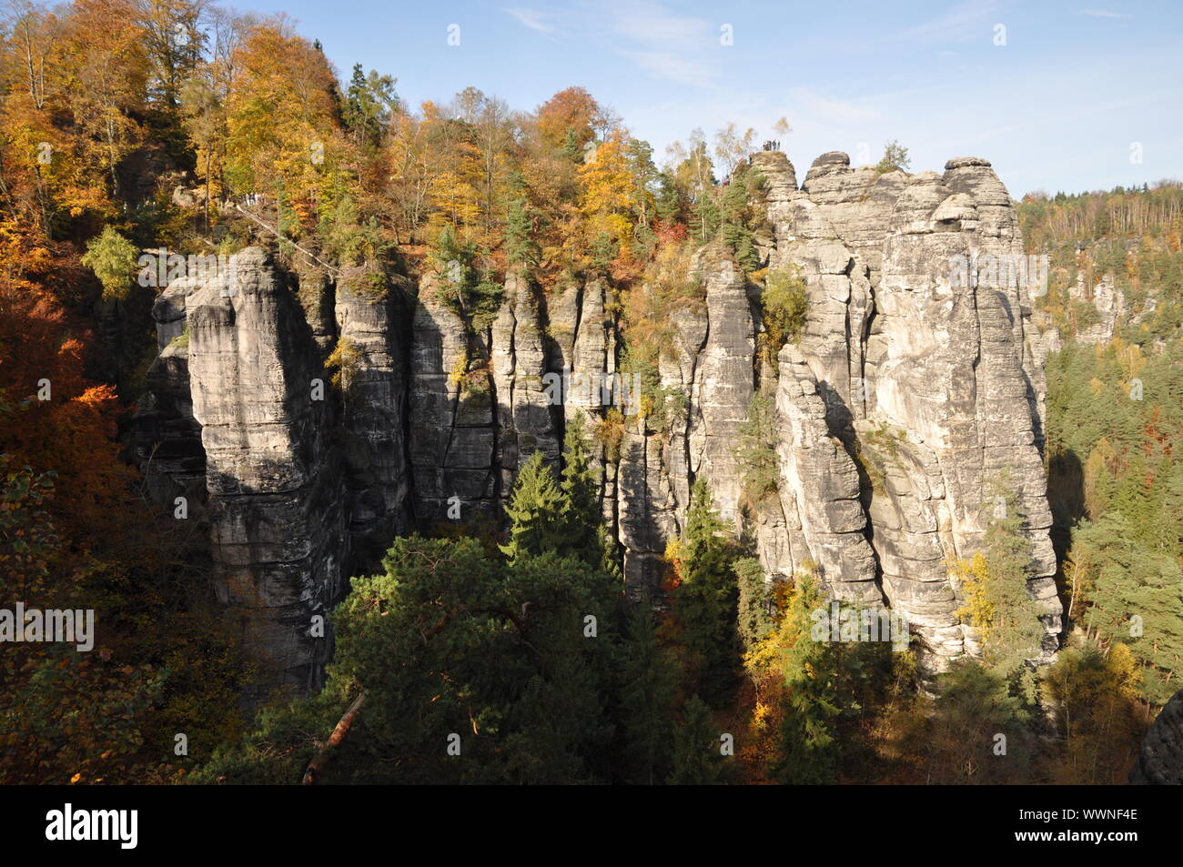 Viewpoint at the Bastei Stock Photo - Alamy