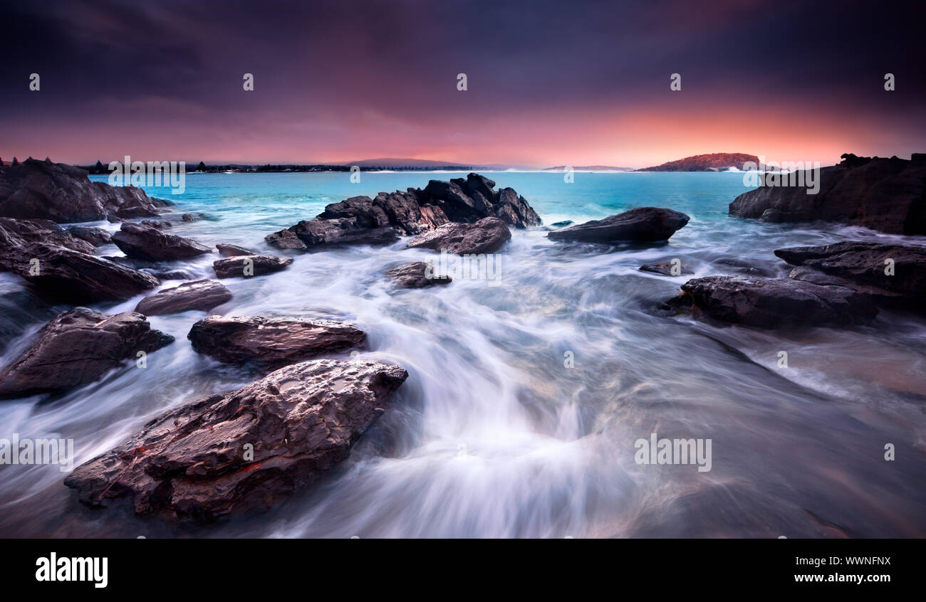 Amazing Sunrise Over Australian Beach Stock Photo - Alamy